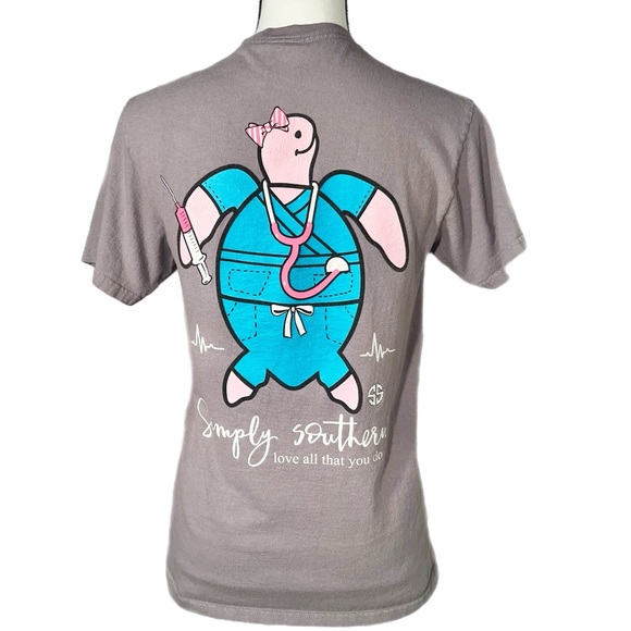 Simply Southern | Tops | Simply Southern Gray Nurse Graphic Tshirt ...